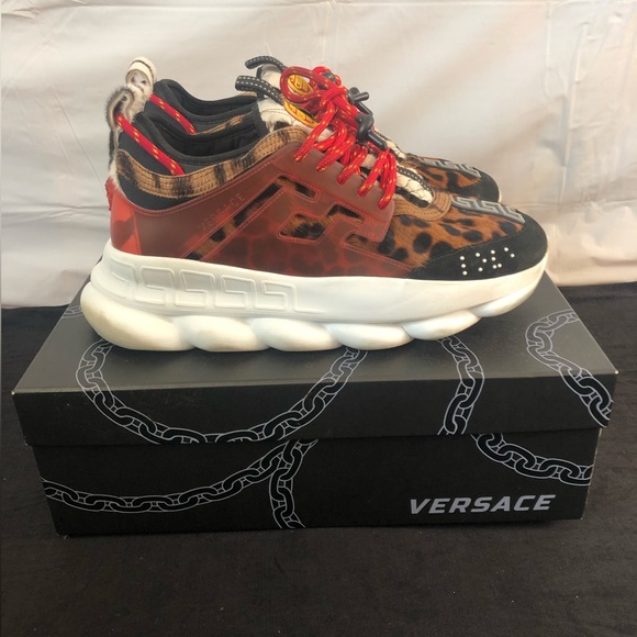 Versace | Shoes | Versace Chain Reaction Greek Keyprint Sneakers | Poshmark